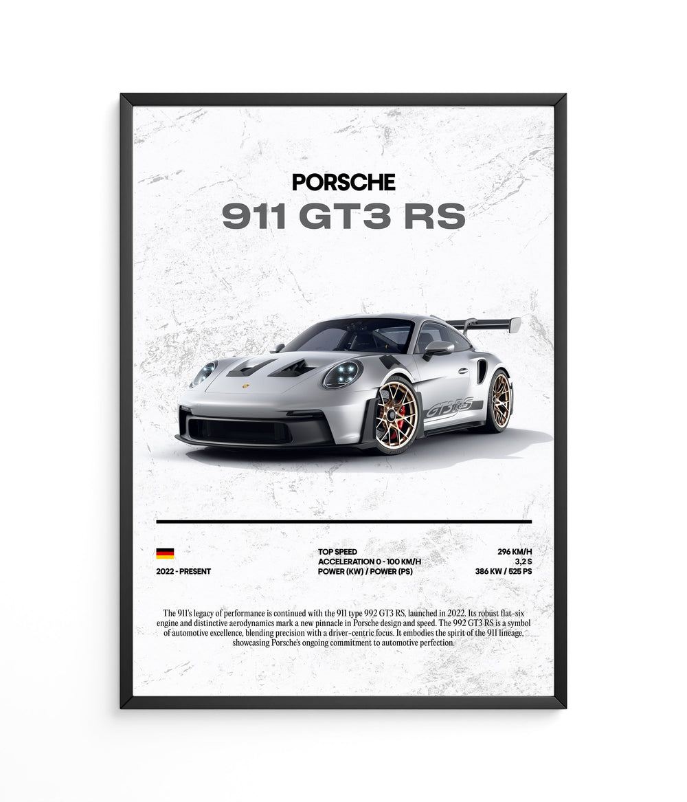 Poster Porsche 911 GT3 RS - Tourismo Clothing